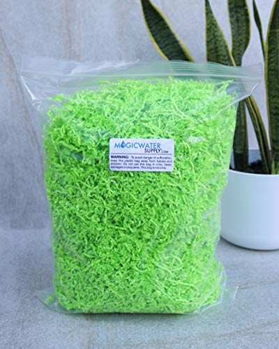 MagicWater Supply Soft & Thin Cut Crinkle Paper Shred Filler (1/2 LB) for Gift Wrapping & Basket Filling - Lime Green