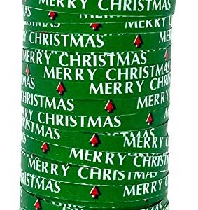 Celebrate A Holiday Christmas Curling Ribbon 3 Pack, Green, Metallic Silver, Red & White Stripes, Christmas Holiday Party Crafts Supplies Decorations - 100 Yards Per Roll - 900 Feet Total Curly Ribbon