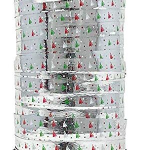 Celebrate A Holiday Christmas Curling Ribbon 3 Pack, Green, Metallic Silver, Red & White Stripes, Christmas Holiday Party Crafts Supplies Decorations - 100 Yards Per Roll - 900 Feet Total Curly Ribbon