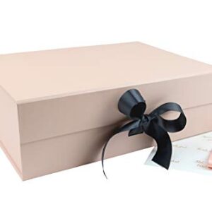 SKETCHGROUP Big Pink Gift Box with 2 Satin Ribbon and Magnetic Closure (A4 Size)