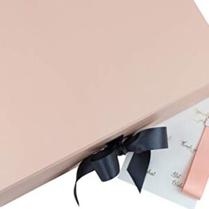 SKETCHGROUP Big Pink Gift Box with 2 Satin Ribbon and Magnetic Closure (A4 Size)