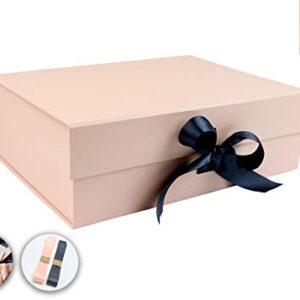 SKETCHGROUP Big Pink Gift Box with 2 Satin Ribbon and Magnetic Closure (A4 Size)