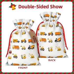 Drawstrings Christmas Gift Bags Aircraft-Motor-Car-Excavator Presents Wrapping Bags Xmas Gift Wrapping Sacks Pouches Medium