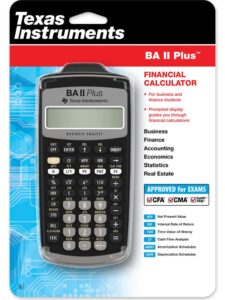 texas instruments ba ii plus financial calculator, black medium