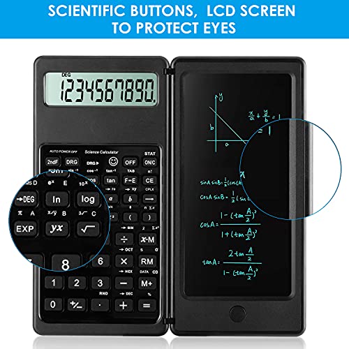 IPepul Scientific Calculators for high-School, 10 Digits Digital with Erasable Writing Board Math Calculator for Middle School & College