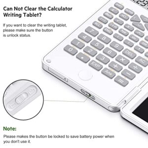 LMAIVE Calculators, Scientific Calculator, 12-Digit Calculator with Writing Tablet, Foldable Financial Calculator, LCD Dual Display Desk Calculator Pocket Calculator for School Office (White)