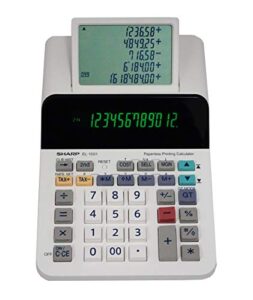 sharp el-1501 compact cordless paperless large 12-digit display desktop printing calculator that utilizes printing calculator logic