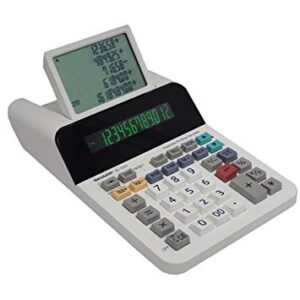 Sharp El-1501 Compact Cordless Paperless Large 12-Digit Display Desktop Printing Calculator That Utilizes Printing Calculator Logic