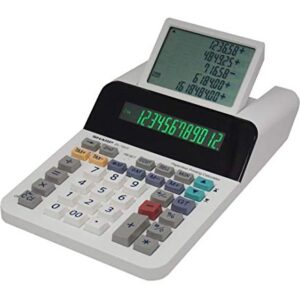 Sharp El-1501 Compact Cordless Paperless Large 12-Digit Display Desktop Printing Calculator That Utilizes Printing Calculator Logic