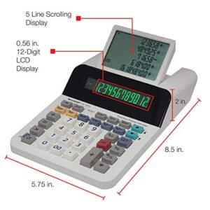 Sharp El-1501 Compact Cordless Paperless Large 12-Digit Display Desktop Printing Calculator That Utilizes Printing Calculator Logic