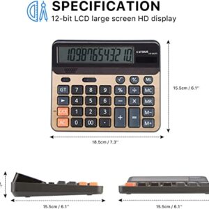 Calculator, Solar Battery Calculator Dual Power Large Standard Function Desktop Business Calculators, 12-Digit LCD Display Big Number Electronics Calculator for Office Finance School Student