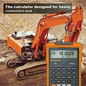 Calculated Industries 4325 HeavyCalc Pro Feet-Inch, Tenths, Yards and Metric Construction Math Calculator Tool for Engineers, Estimators, Excavators, Highway Contractors and Heavy Equipment Operators