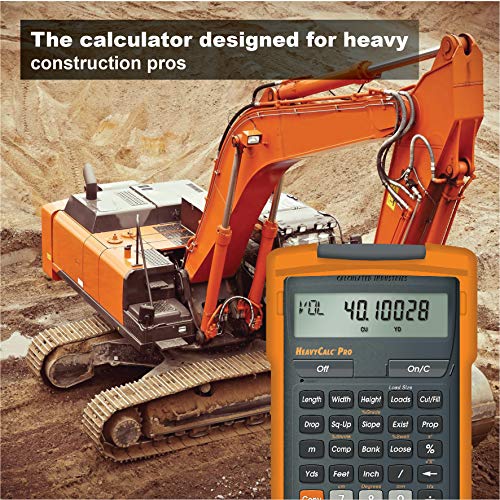 Calculated Industries 4325 HeavyCalc Pro Feet-Inch, Tenths, Yards and Metric Construction Math Calculator Tool for Engineers, Estimators, Excavators, Highway Contractors and Heavy Equipment Operators