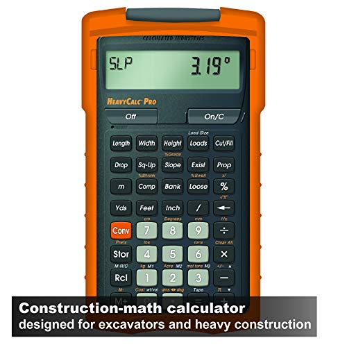 Calculated Industries 4325 HeavyCalc Pro Feet-Inch, Tenths, Yards and Metric Construction Math Calculator Tool for Engineers, Estimators, Excavators, Highway Contractors and Heavy Equipment Operators