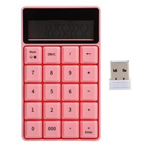 Wireless Number Pad, 2 in 1 Wireless Numeric Keypad 2.4G Digital Display Number Keyboard with Accounting Calculator Financial Accounting Numpad for Home Office Business