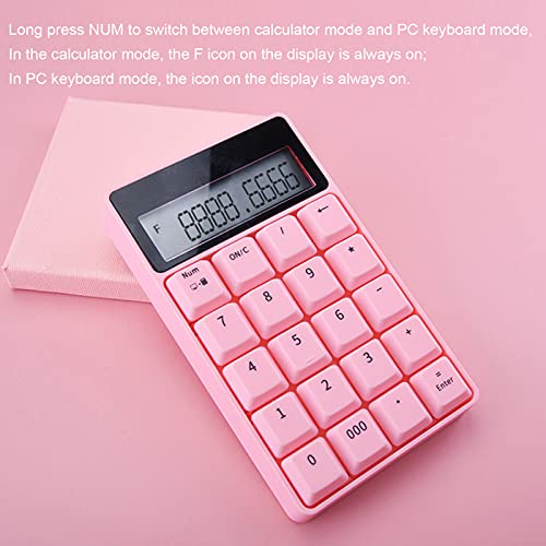 Wireless Number Pad, 2 in 1 Wireless Numeric Keypad 2.4G Digital Display Number Keyboard with Accounting Calculator Financial Accounting Numpad for Home Office Business