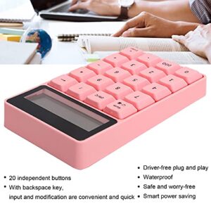 Wireless Number Pad, 2 in 1 Wireless Numeric Keypad 2.4G Digital Display Number Keyboard with Accounting Calculator Financial Accounting Numpad for Home Office Business