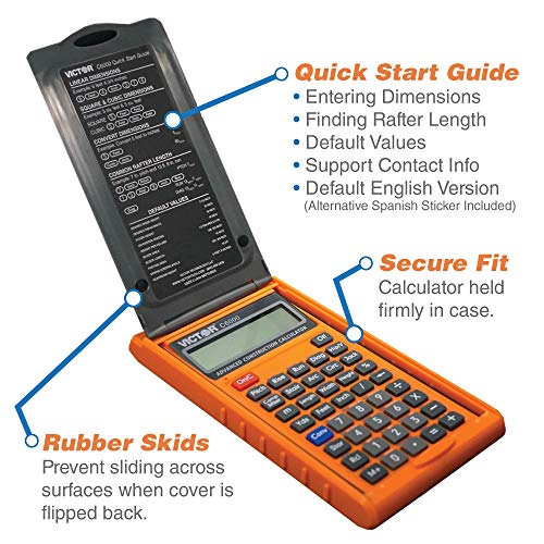 Victor C6000 Advanced Construction Calculator with Protective Case Displays in Fractional or Dimensional Forms Perfect for Carpenters, Renovators,Builders, Contractors, Estimators