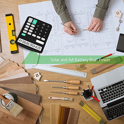 ECOiNVA Calculator Office Basic Financial Calculator with 12 Digit LCD Display Solar and Battery Dual Power (Basic)