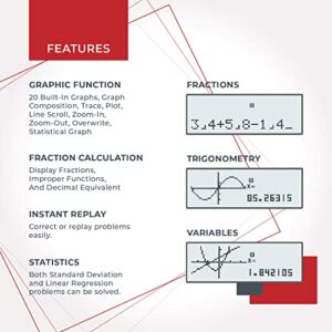 Scientific Calculator with Graphic Functions - Multiple Modes with Intuitive Interface - Perfect for Beginner and Advanced Courses, High School or College