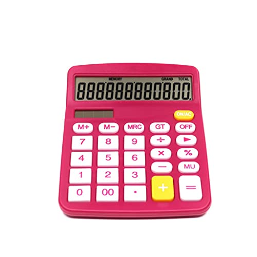 SDFGH 12 Digit Desk Calculator Large Buttons Financial Business Accounting Tool Rose Red Color for Office School Gift