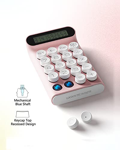 Mechanical Switch Calculator,Pink Cute Calculator,10 Digit Large LCD Display Desktop Calculator Large and Sensitive Button Financial Calculator for Office,Home and School (Pink)