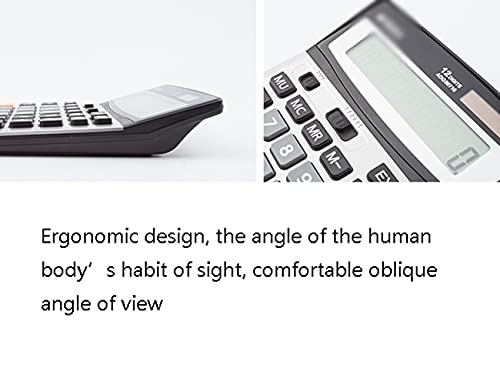 Dual Power Scientific Calculator, Metal Panel 12-Digit Large-Screen Calculator, Suitable for Student Financial Accounting Calculators