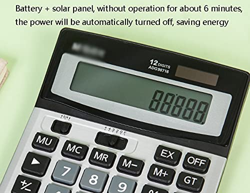 Dual Power Scientific Calculator, Metal Panel 12-Digit Large-Screen Calculator, Suitable for Student Financial Accounting Calculators