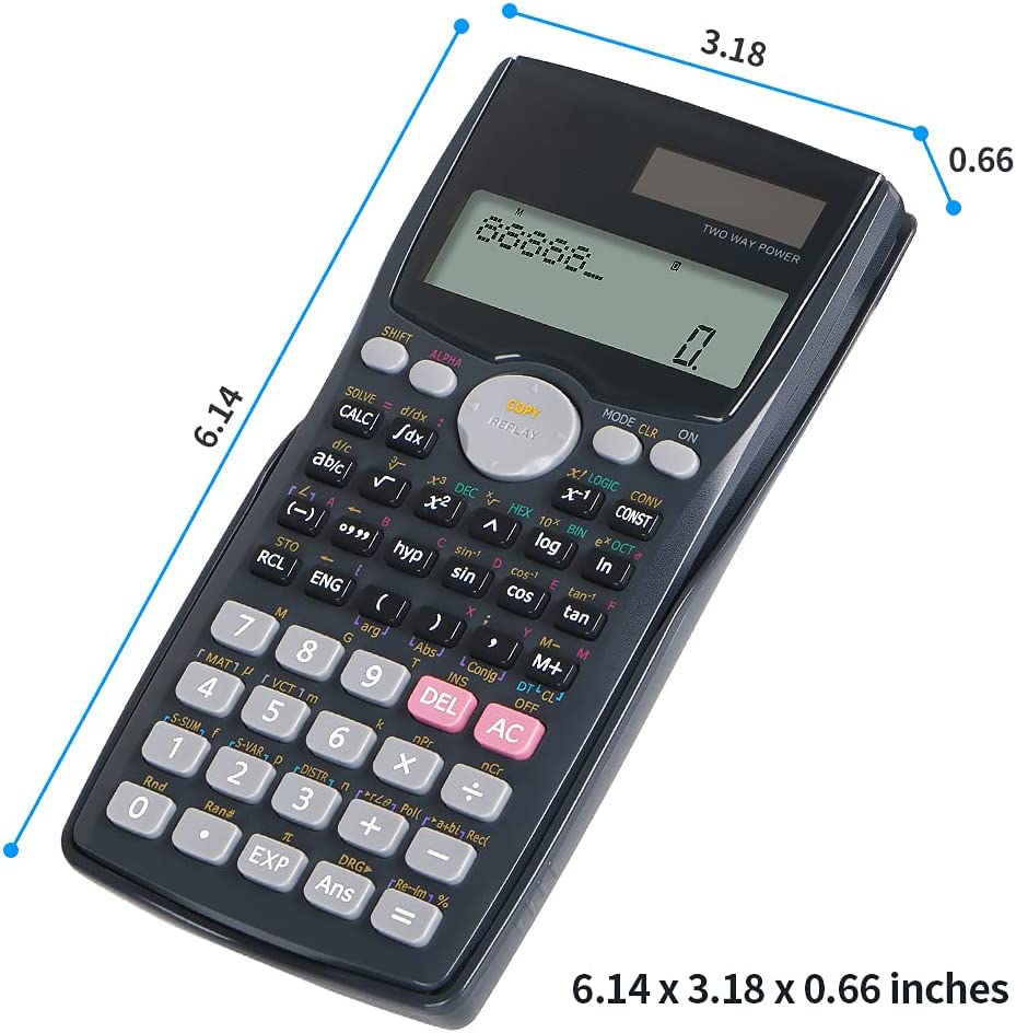 Scientific Calculator 401Funtions with Case, Financial Calculators Large Display for School, Battery Solar Calculadora Cientifica for Students, Construction, Statistics, Engineering, Geometry