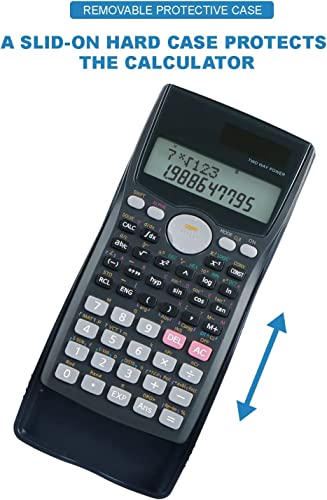 Scientific Calculator 401Funtions with Case, Financial Calculators Large Display for School, Battery Solar Calculadora Cientifica for Students, Construction, Statistics, Engineering, Geometry