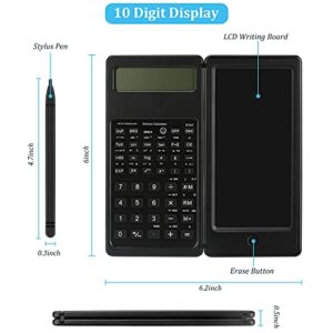 Laelr Calculator, Scientific Calculator, Electronic Office Calculator with Erasable Writing Board, 10-Digit LCD Display Desktop Calculator for Office School Calculating, High School or College (Black)