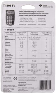 texas instruments ti-503 sv standard function calculator