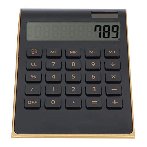 Financial Calculator, Dual Power Choose Slim Elegant, Durable to Use, Portable Calculator, Tilted LCD Display for Home Office(Black)