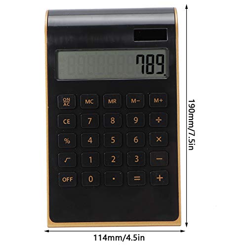 Financial Calculator, Dual Power Choose Slim Elegant, Durable to Use, Portable Calculator, Tilted LCD Display for Home Office(Black)