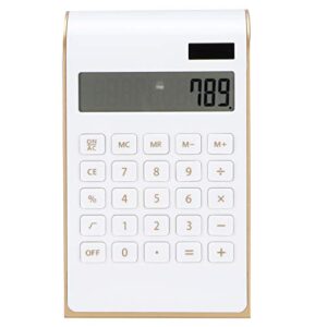 financial calculator, portable 10 digits calculator solar calculator, convenient for carrying, for office home(white)