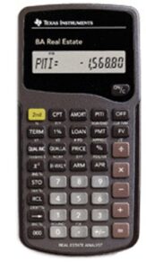 texas instruments ba real estate financial calculator