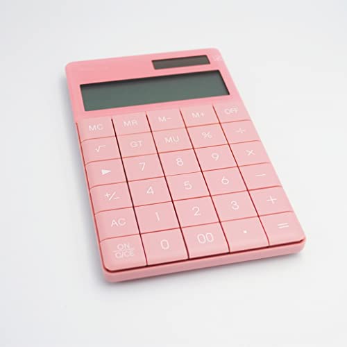 MJWDP 12 Digit Desktop Calculator Large Big Buttons Financial Business Accounting Tool Battery and Solar Power with Stand