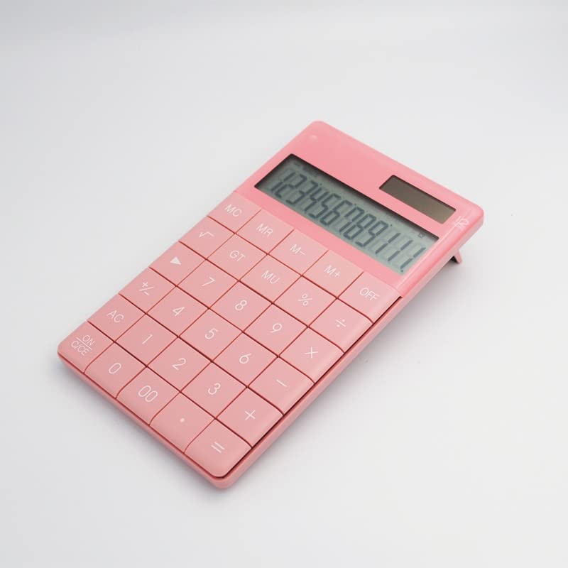 MJWDP 12 Digit Desktop Calculator Large Big Buttons Financial Business Accounting Tool Battery and Solar Power with Stand