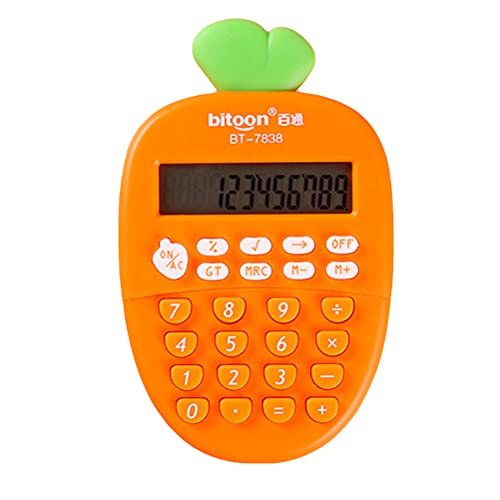 DOITOOL Carrot Shape Electronic Calculator Portable 12- Digit Calculator Office Stationery for Deli Financial Office (Orange) Practical Tool