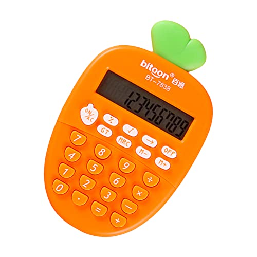 DOITOOL Carrot Shape Electronic Calculator Portable 12- Digit Calculator Office Stationery for Deli Financial Office (Orange) Practical Tool