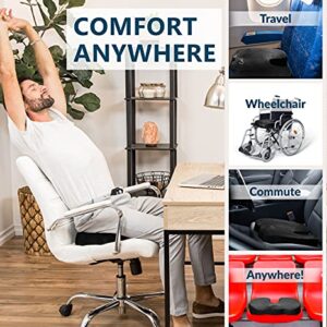 ComfiLife Gel Enhanced Seat Cushion - Non-Slip Orthopedic Gel & Memory Foam Coccyx Cushion for Tailbone Pain - Office Chair Car Seat Cushion - Sciatica & Back Pain Relief (Black)