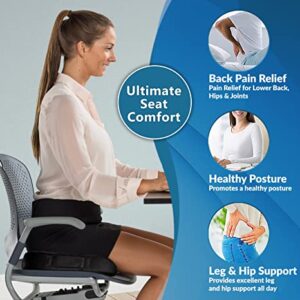 ComfiLife Gel Enhanced Seat Cushion - Non-Slip Orthopedic Gel & Memory Foam Coccyx Cushion for Tailbone Pain - Office Chair Car Seat Cushion - Sciatica & Back Pain Relief (Black)