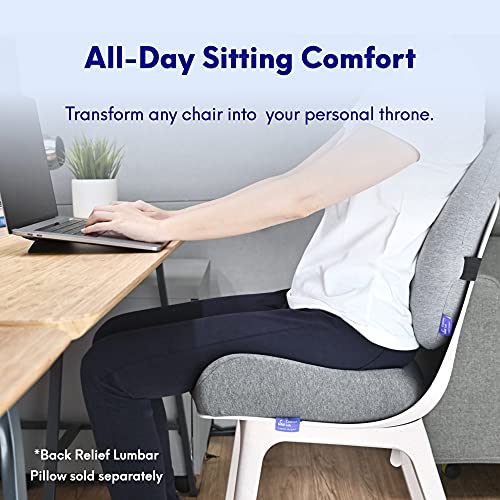 Cushion Lab Patented Pressure Relief Seat Cushion for Long Sitting Hours on Office & Home Chair - Extra-Dense Memory Foam for Soft Support. Car & Chair Pad for Hip, Tailbone, Coccyx, Sciatica - Black