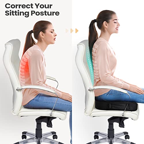 WAOAW Seat Cushion, Office Chair Cushions Butt Pillow for Long Sitting, Memory Foam Chair Pad for Back, Coccyx, Tailbone Pain Relief