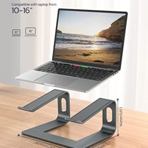 Nulaxy Laptop Stand, Ergonomic Aluminum Laptop Computer Stand, Detachable Laptop Riser Notebook Holder Stand Compatible with MacBook Air Pro, Dell XPS, HP, Lenovo More 10-15.6” Laptops