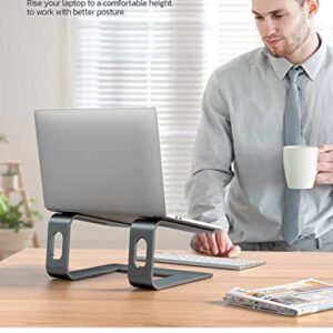 Nulaxy Laptop Stand, Ergonomic Aluminum Laptop Computer Stand, Detachable Laptop Riser Notebook Holder Stand Compatible with MacBook Air Pro, Dell XPS, HP, Lenovo More 10-15.6” Laptops