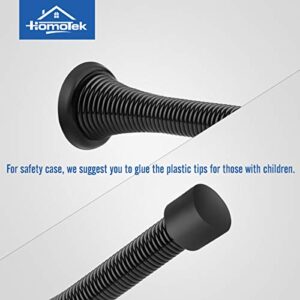 HOMOTEK 12 Pack Black Spring Door Stops,3-1/8" Heavy Duty Door Stop - Flexible Spring Door Stopper with Low Mounted Black Rubber Bumper Tips