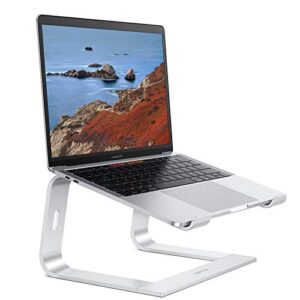 omoton laptop stand, detachable laptop mount, aluminum laptop holder stand for desk, compatible with macbook air/pro, dell, hp, lenovo and all laptops (11-16 inch), silver