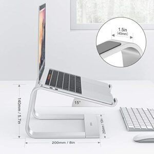 OMOTON Laptop Stand, Detachable Laptop Mount, Aluminum Laptop Holder Stand for Desk, Compatible with MacBook Air/Pro, Dell, HP, Lenovo and All Laptops (11-16 inch), Silver