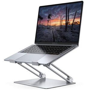 lamicall adjustable laptop stand, portable laptop riser, aluminum laptop stand for desk foldable, ergonomic computer notebook stand holder for macbook air pro, dell xps, hp (10-17.3”) – silver